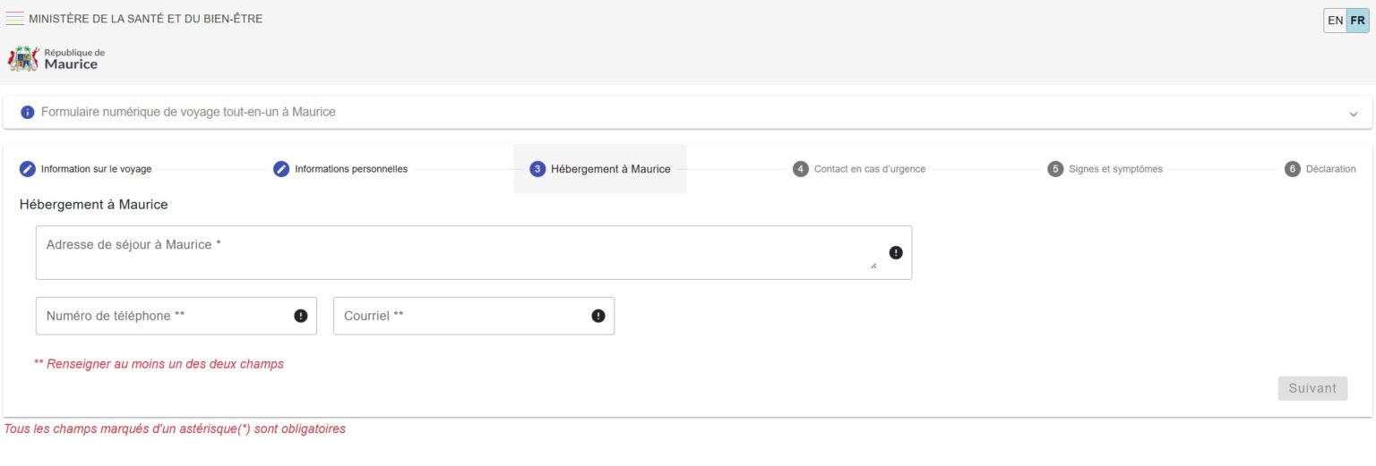 Mauritius all-in-one travel form : comment le remplir
